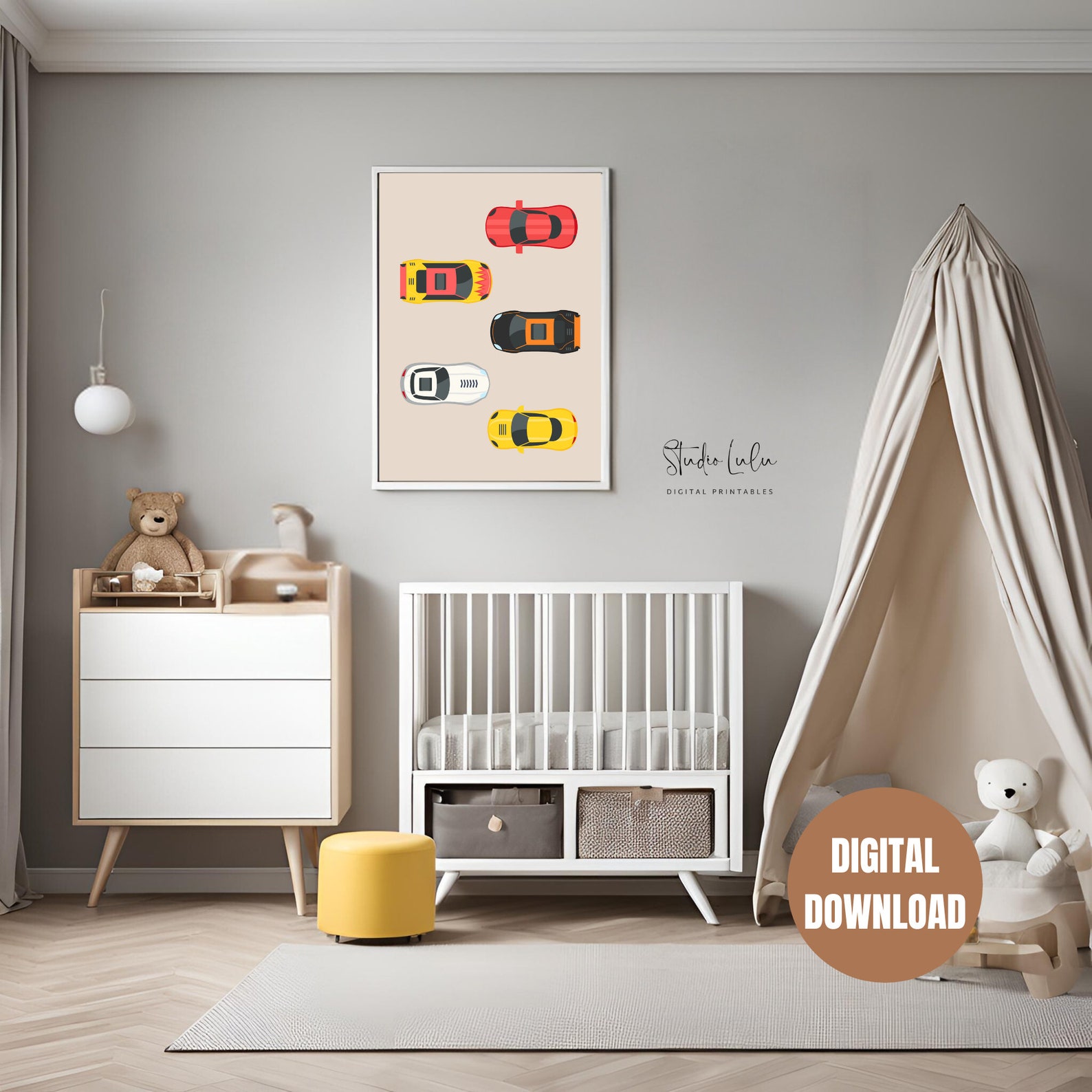 Printable Fast Race Cars Print for Kids Room - Racing, Race Cars ...