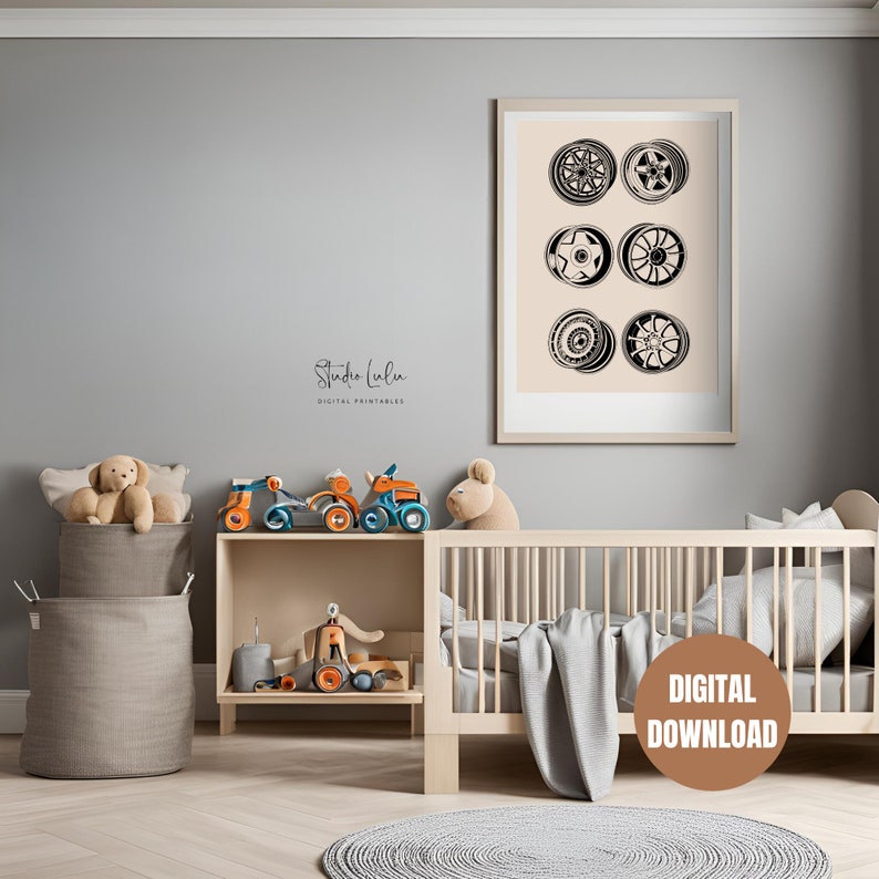 Printable Minimal Car Rims for Kids Room - Racing, Race Gear ...