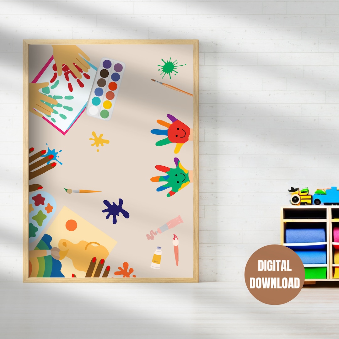 Printable Painting Activity Poster, Finger Painting, Learning, Colorful ...