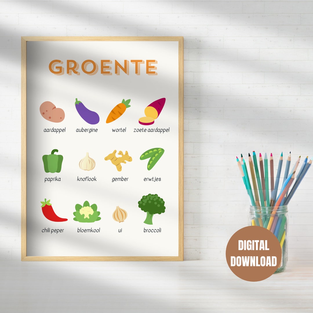 Printable Dutch Vegetables Poster, Montessori, Education, Colorful ...