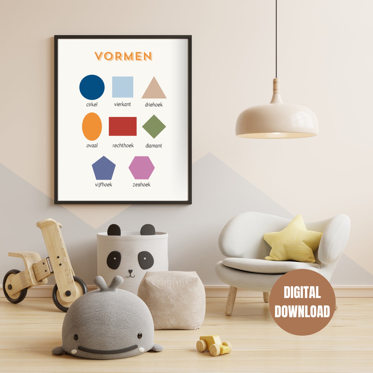 Printable Dutch Shapes Poster, Montessori, Education, Colorful ...