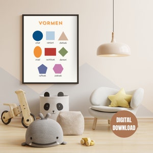 Printable Dutch Shapes Poster, Montessori, Education, Colorful ...
