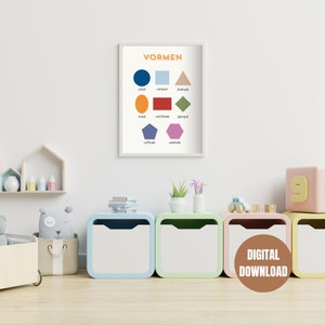 Printable Dutch Shapes Poster, Montessori, Education, Colorful ...