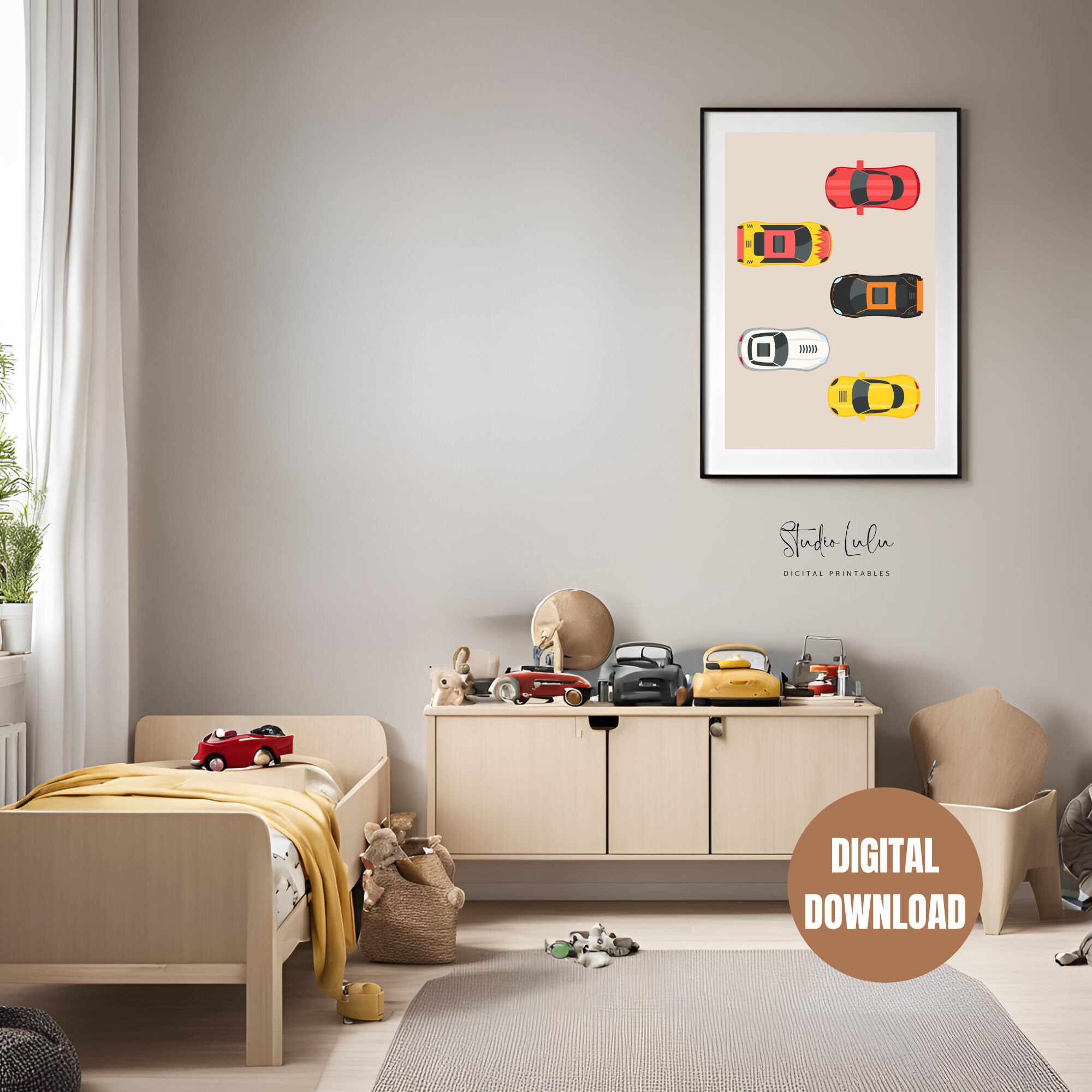 Printable Fast Race Cars Print for Kids Room - Racing, Race Cars ...