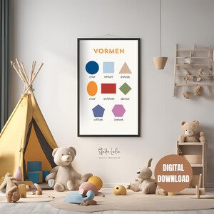 Printable Dutch Shapes Poster, Montessori, Education, Colorful ...