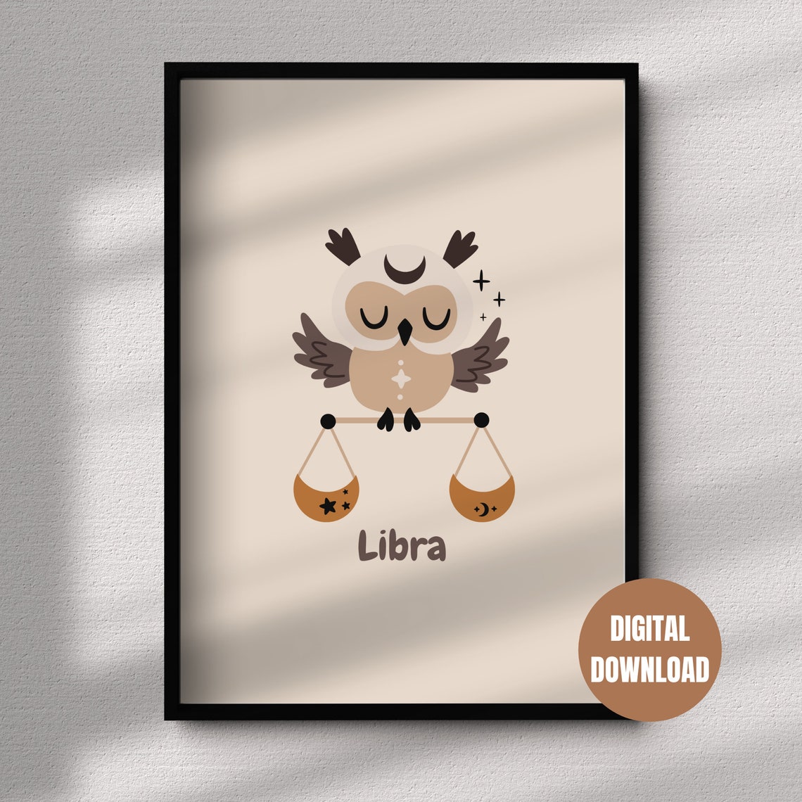 Printable Libra Zodiac Sign Poster - Neutral Nursery, Kids Room Star ...