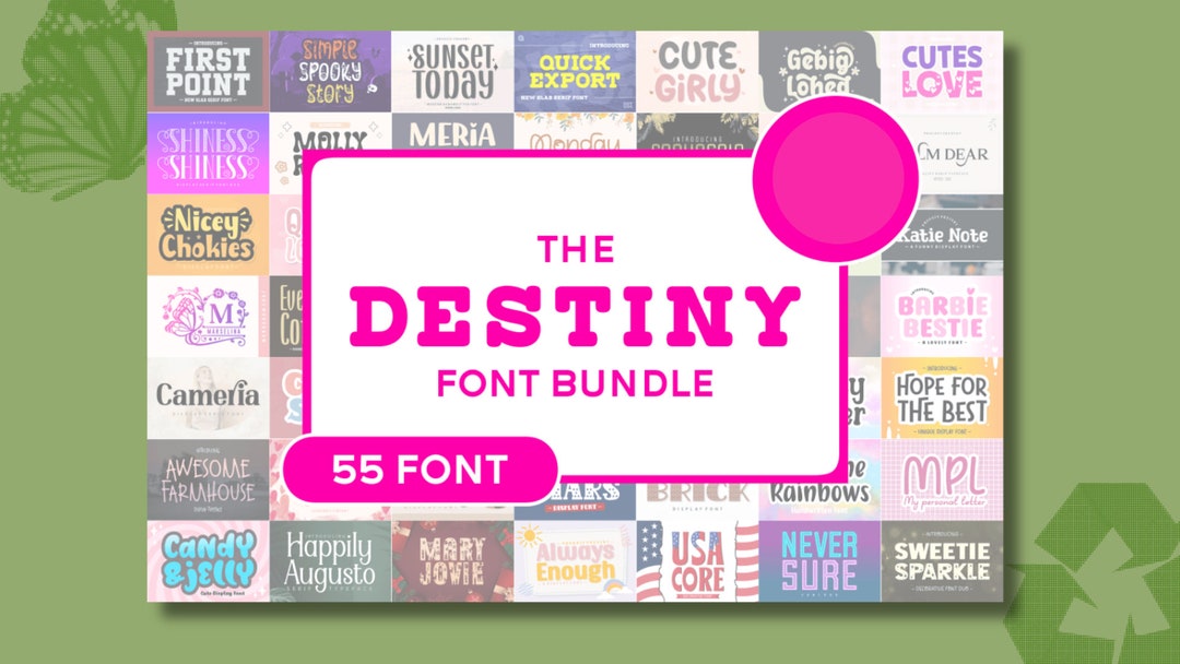 Destiny Font Bundle, Display Font, Cricut Font, Vintage Font, Lovely ...