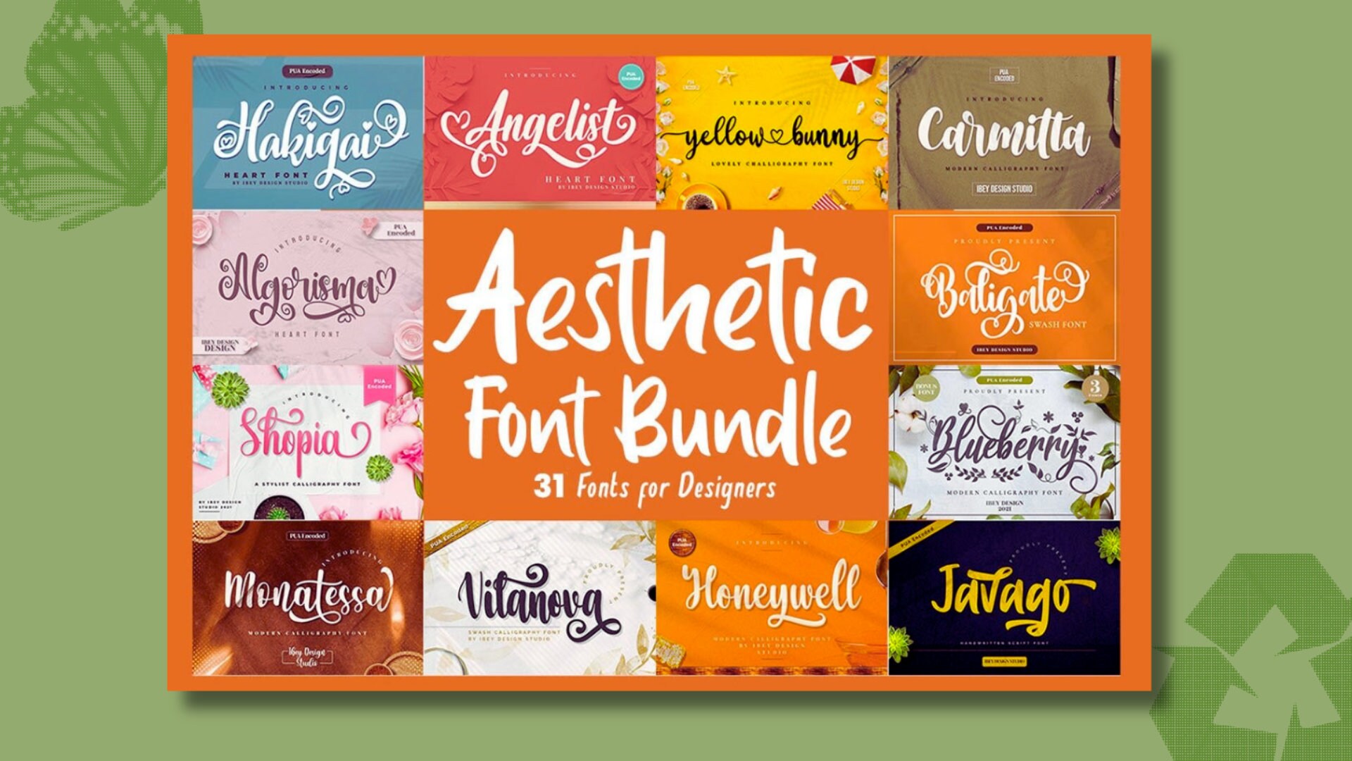 Aesthetic Font Bundle, Display Font, Cricut Font, Vintage Font, Lovely ...