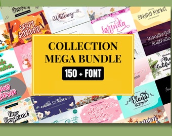 Aesthetic Font Bundle, Display Font, Cricut Font, Vintage Font, Lovely ...