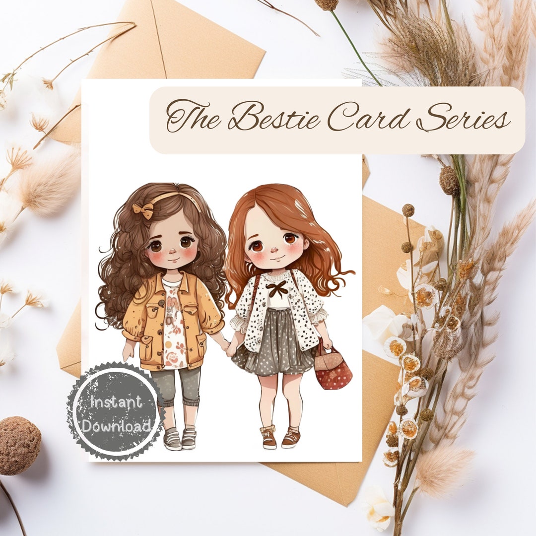 Printable BFF Greeting Cards for Your Best Friend Besties Collection - Etsy