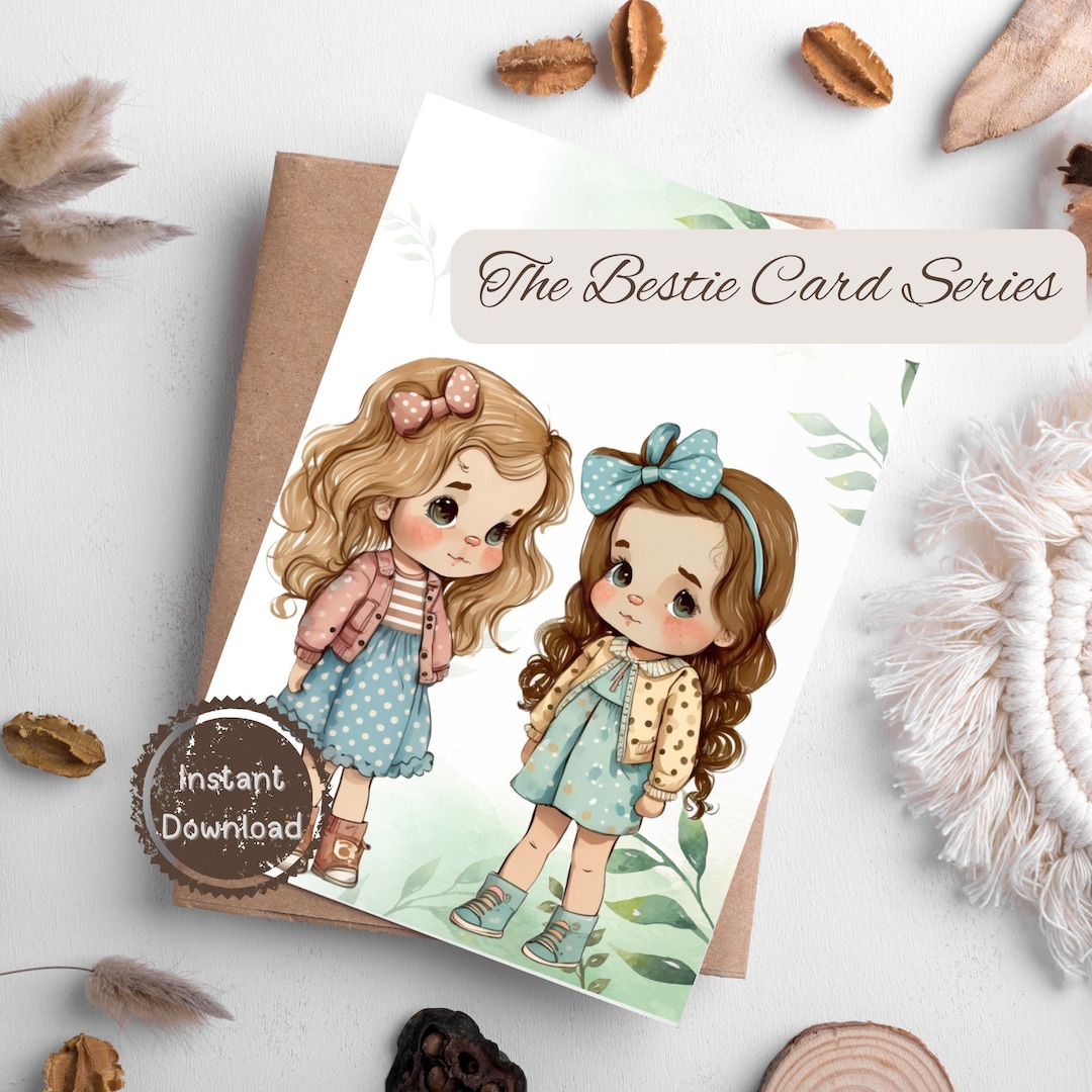Printable BFF Greeting Cards for Your Best Friend Besties Collection - Etsy