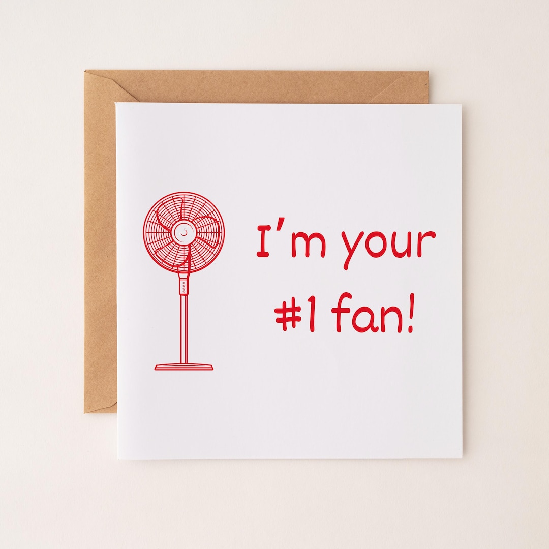 I'm Your Number 1 Fan Card Pretty Card Funny Pun Jokey Cute Valentine's ...