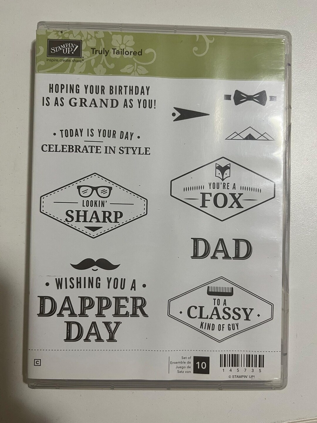 Stampin' Up! Stamp Set Truly Tailored 10 Stamps Dad Birthday - Etsy