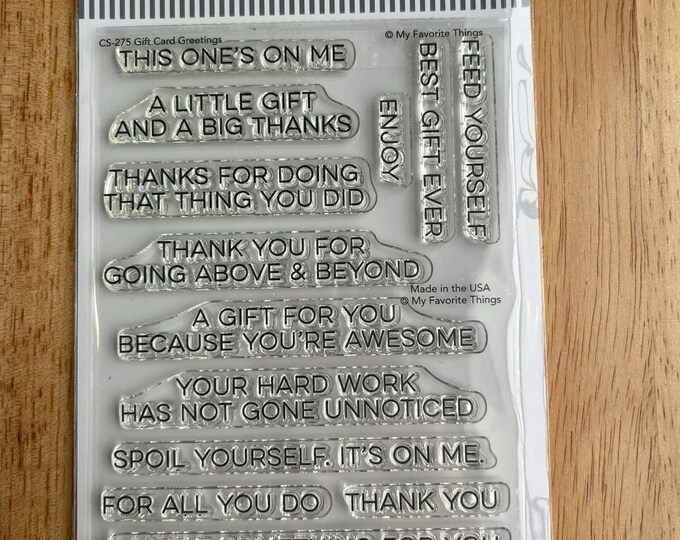 My Favorite Things Stamp Set NEW Gift Card Greetings MFT CS-275 - Etsy