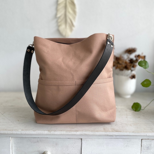 Small Canvas Tote With Zipper - Etsy