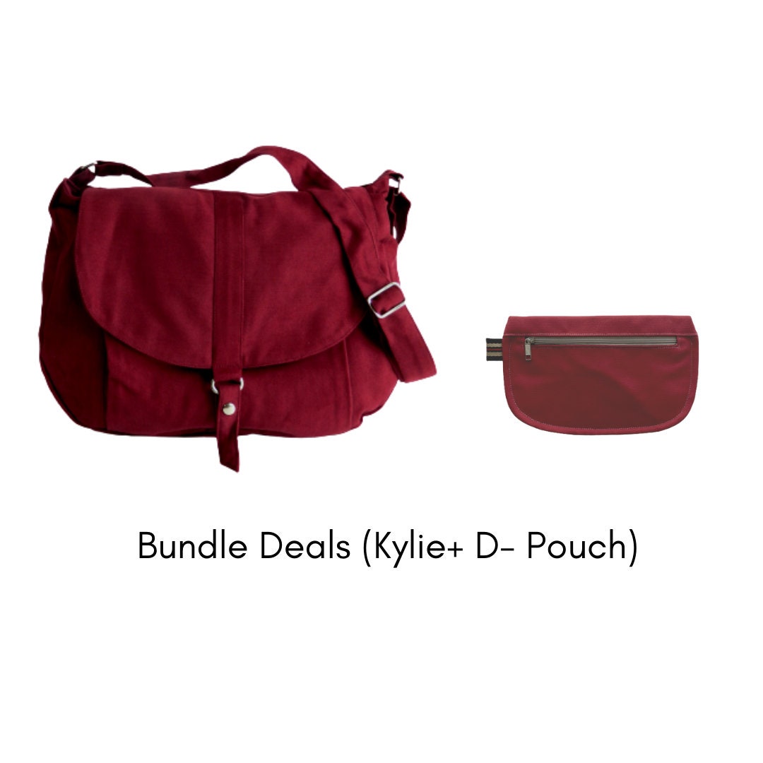 Rose Red Travel Messenger Vegan Canvas Diaper Bag, Everday Shoulder ...