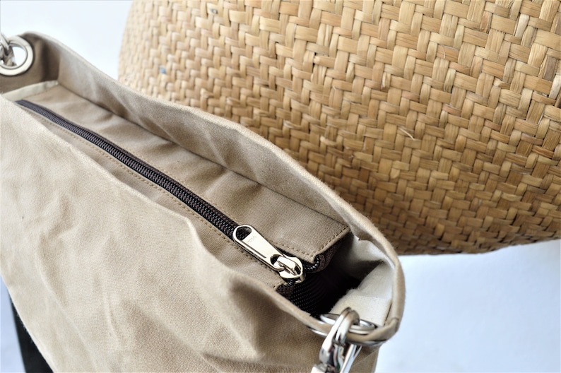 Waxed Canvas Messenger Bag, Crossbody Hobo Bag, Canvas Tote Bag ...