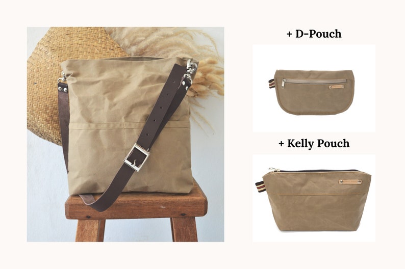 Waxed Canvas Messenger Bag, Crossbody Hobo Bag, Canvas Tote Bag ...