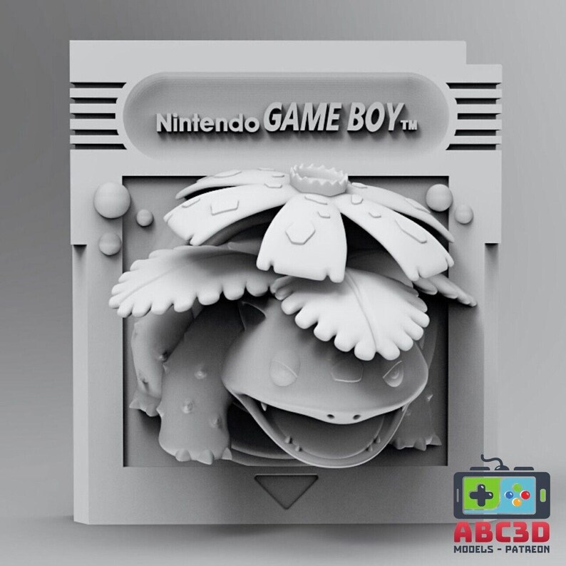 Pokémon Green Venusaur 3D Gameboy Cartridge - Pokémon Jumping Out of ...
