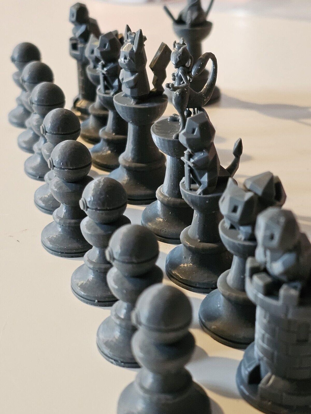 Pokémon Chess Set UNPAINTED Pokémon Chess Pieces Novelty Chess Set - Etsy