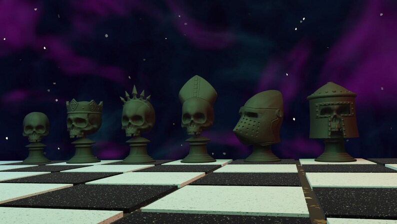 Human Skull Chess Set - Unpainted - Novelty Chess Set - Ready to Paint ...