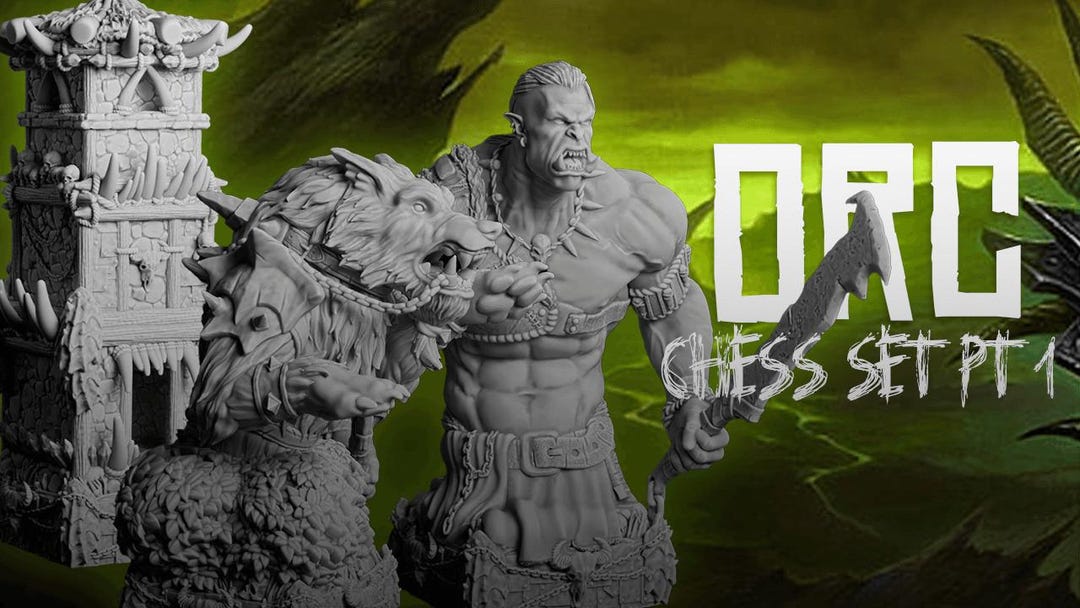 ORC Chess Set Figures Unpainted Novelty Chess Set Ready to Paint - Etsy
