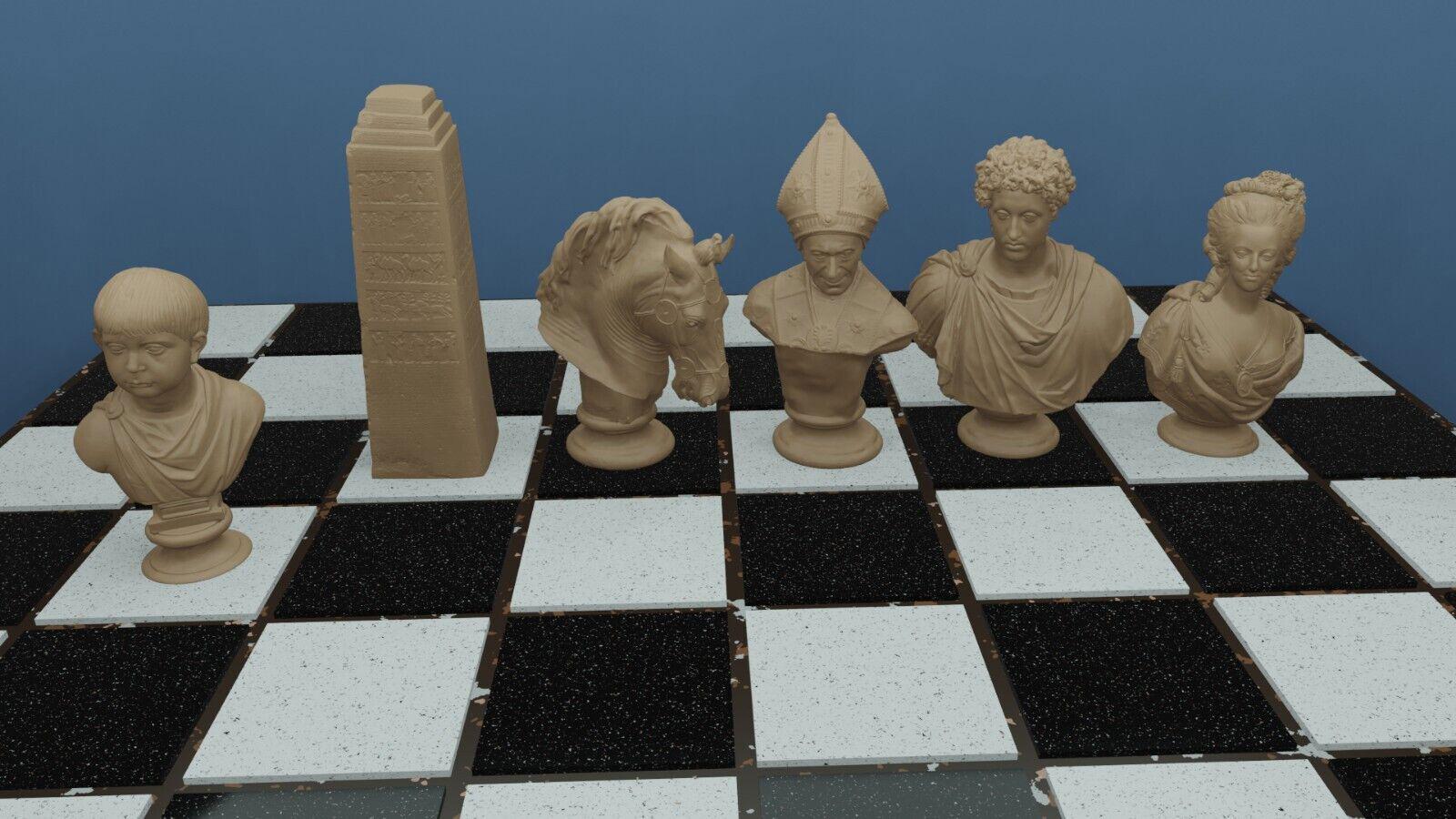 Denmark Museum Chess Set - Unpainted - Novelty Chess Set - Ready to ...
