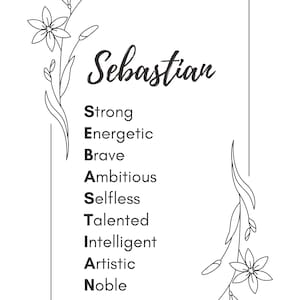 Customized "acrostic" Name - Customized Print Floral Minimalist ...