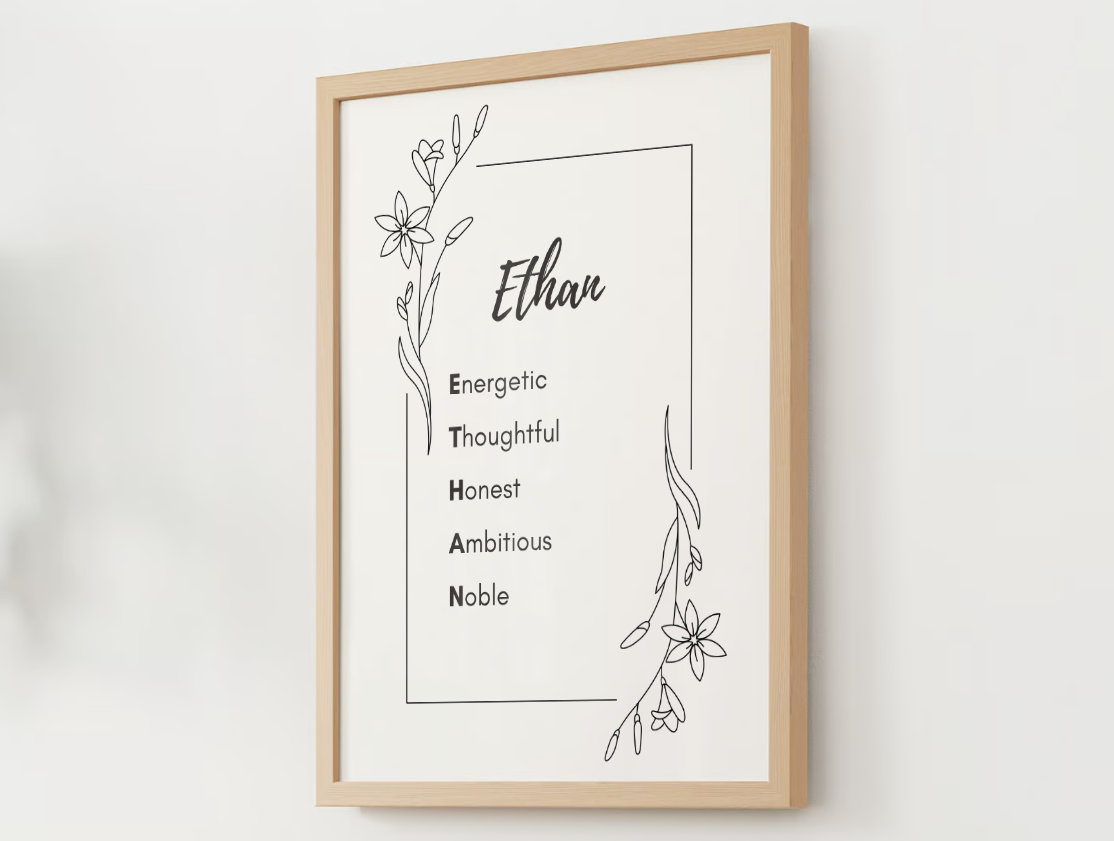 Customized "acrostic" Name - Customized Print Floral Minimalist ...