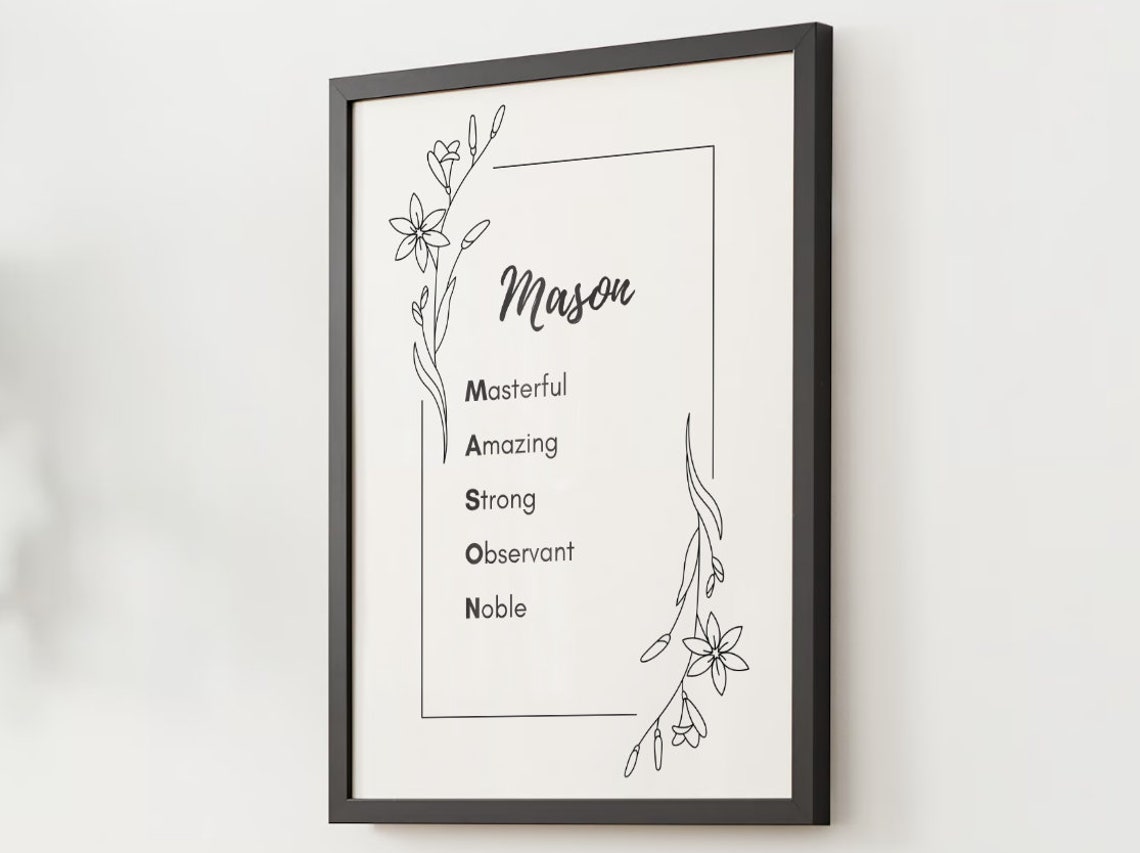 Customized "acrostic" Name - Customized Print Floral Minimalist ...