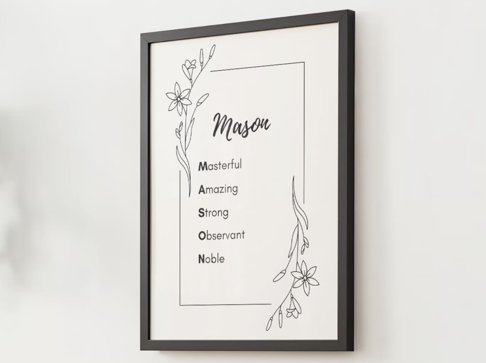 Customized "acrostic" Name - Customized Print Floral Minimalist ...
