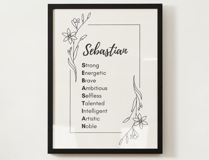 Customized "acrostic" Name - Customized Print Floral Minimalist ...