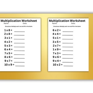 20 Multiplication Worksheets 0-12 8.5 X 11 PDF Digital Download ...