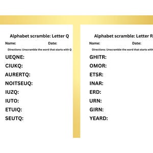 26 Pack A-Z Scramble Digital Download Worksheet 8.5 X 11 Size PDF ...