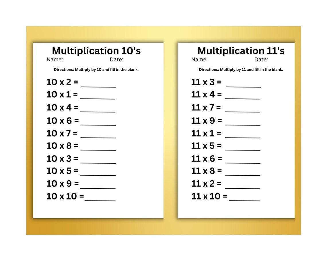 20 Multiplication Worksheets 0-12 8.5 X 11 PDF Digital Download ...