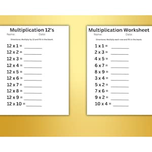 20 Multiplication Worksheets 0-12 8.5 X 11 PDF Digital Download ...