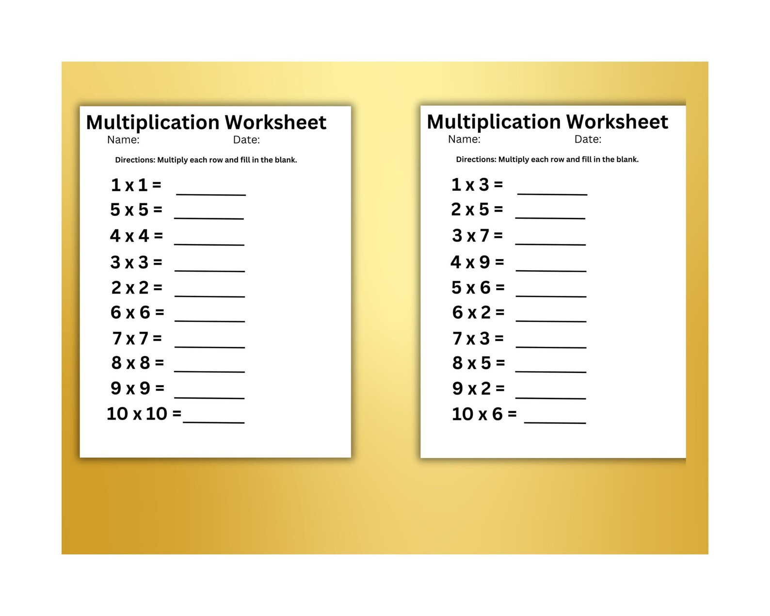 20 Multiplication Worksheets 0-12 8.5 X 11 PDF Digital Download ...