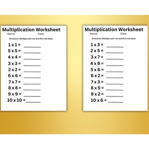 20 Multiplication Worksheets 0-12 8.5 X 11 PDF Digital Download ...
