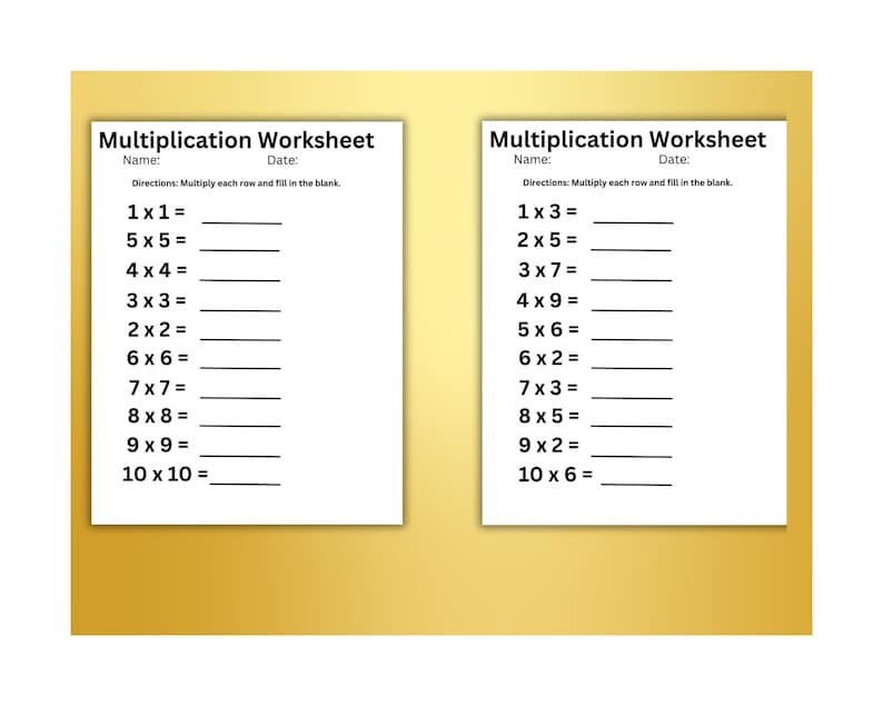 20 Multiplication Worksheets 0-12 8.5 X 11 PDF Digital Download ...