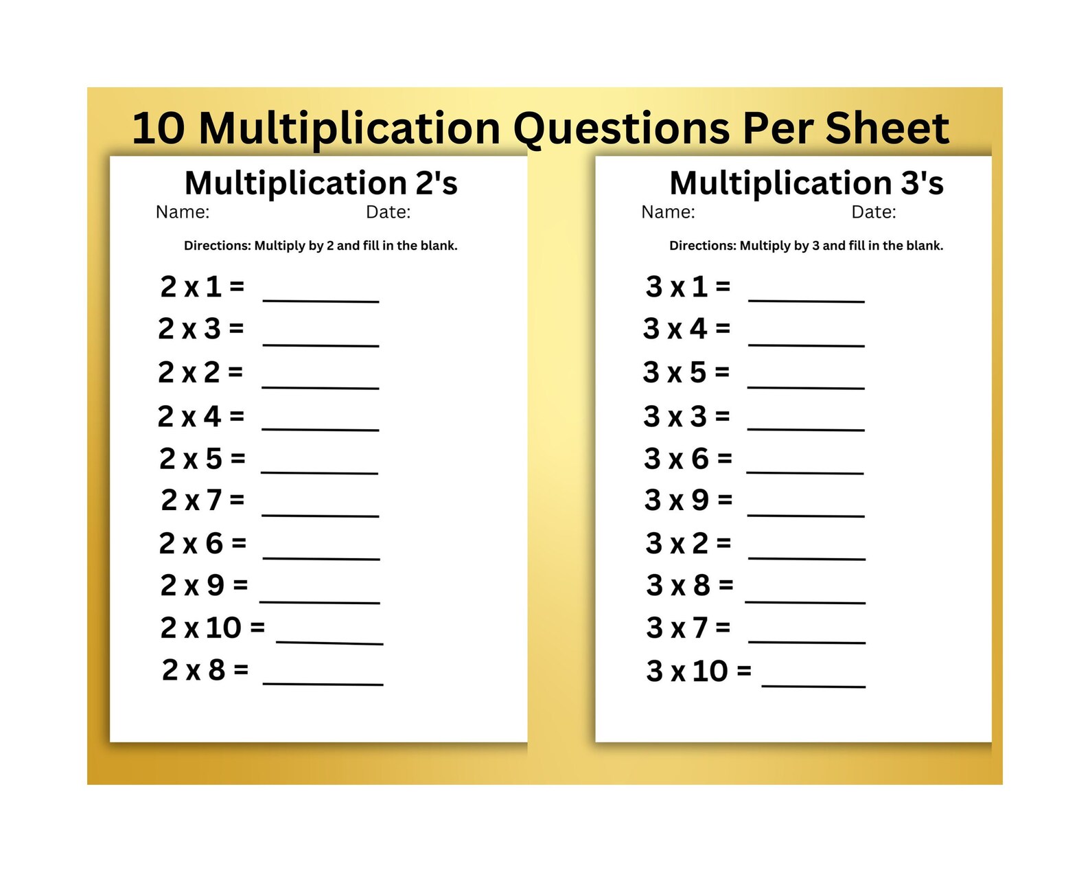 20 Multiplication Worksheets 0-12 8.5 X 11 PDF Digital Download ...