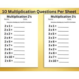 20 Multiplication Worksheets 0-12 8.5 X 11 PDF Digital Download ...