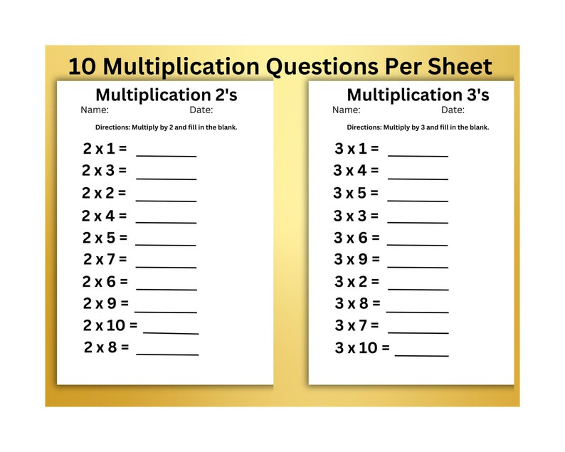 20 Multiplication Worksheets 0-12 8.5 X 11 PDF Digital Download ...