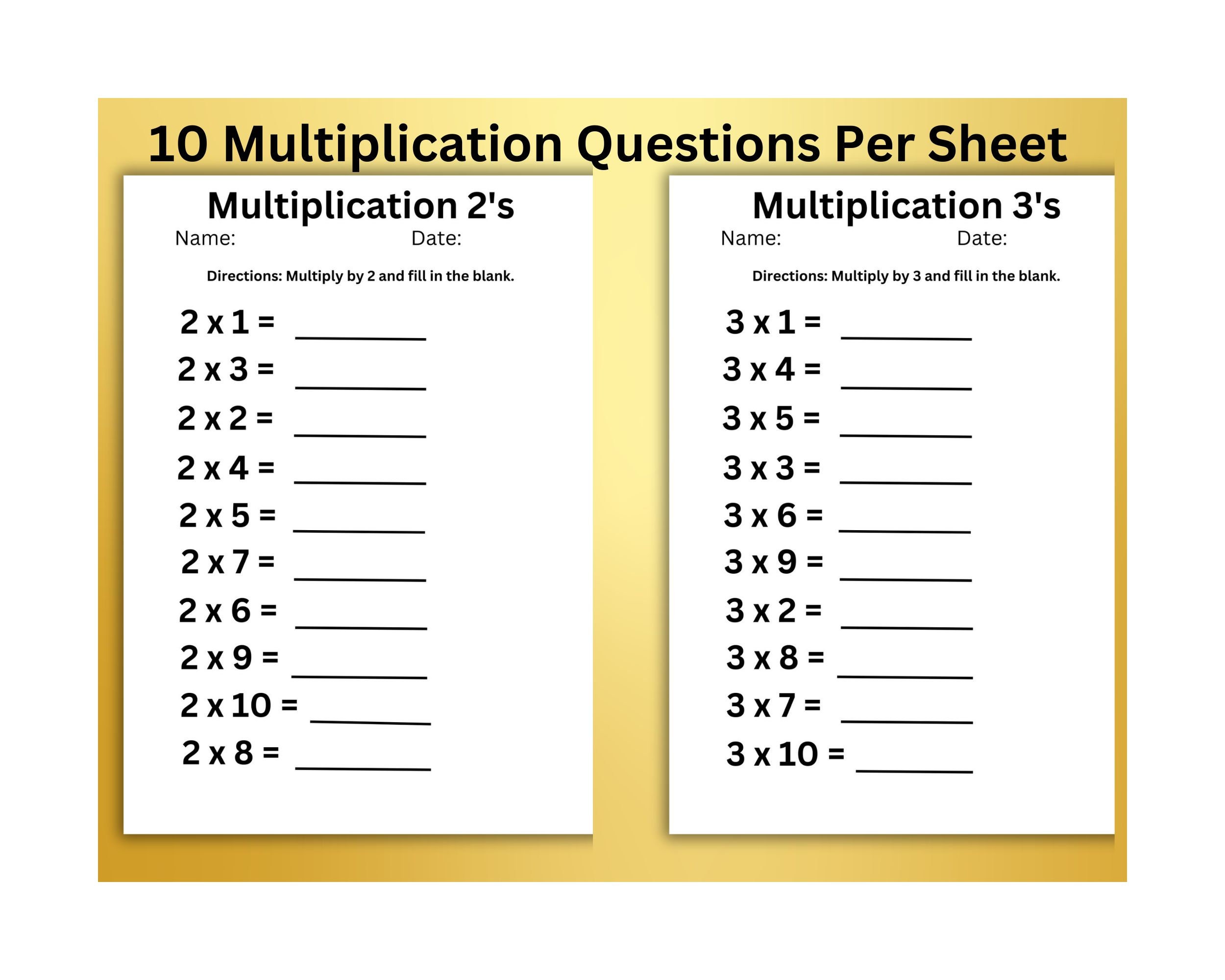 20 Multiplication Worksheets 0-12 8.5 X 11 PDF Digital Download ...