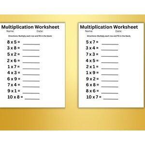 20 Multiplication Worksheets 0-12 8.5 X 11 PDF Digital Download ...