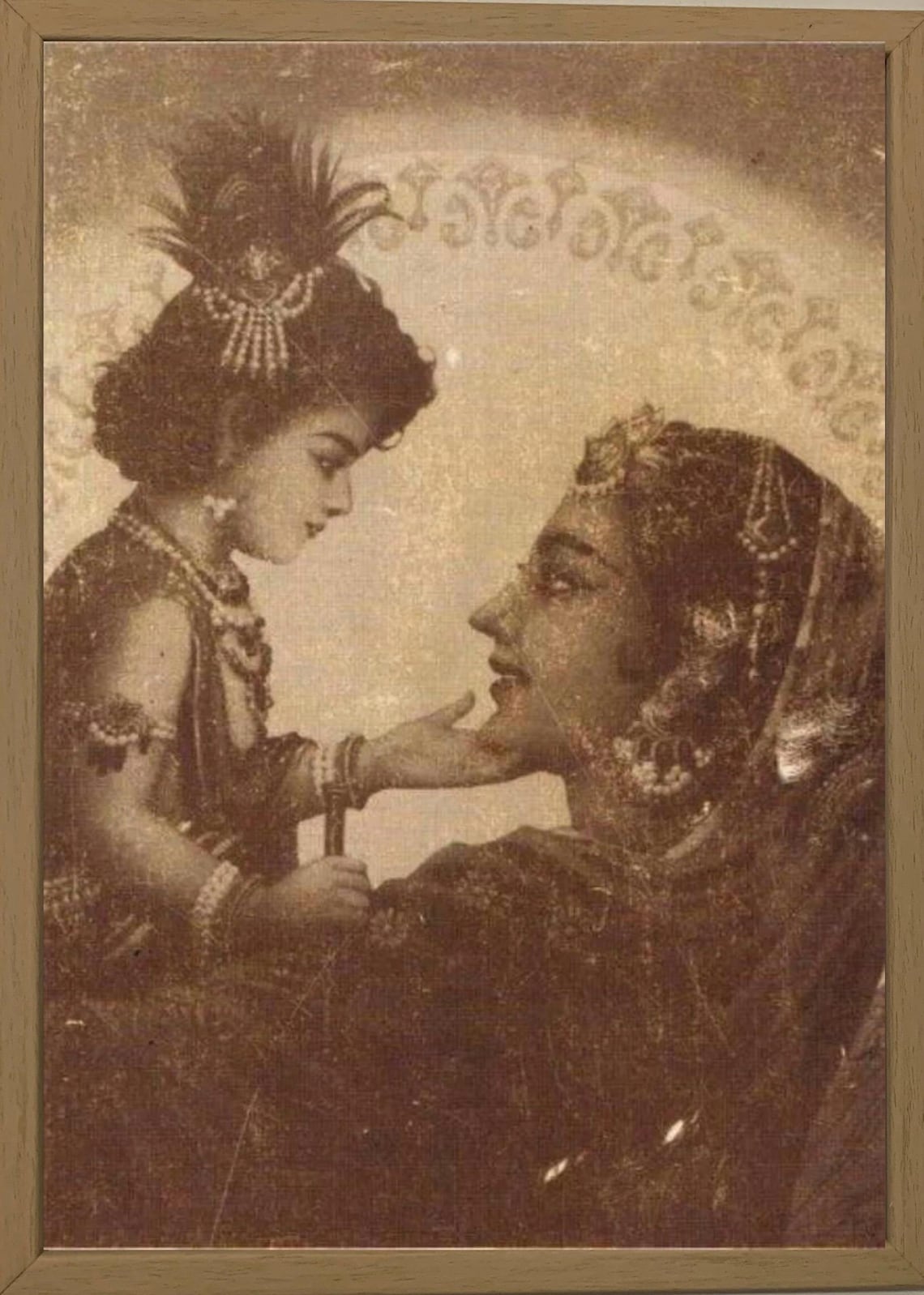 Lord Krishna Vintage Photo for Wall Krishna Wall Art Wood Framed - Etsy