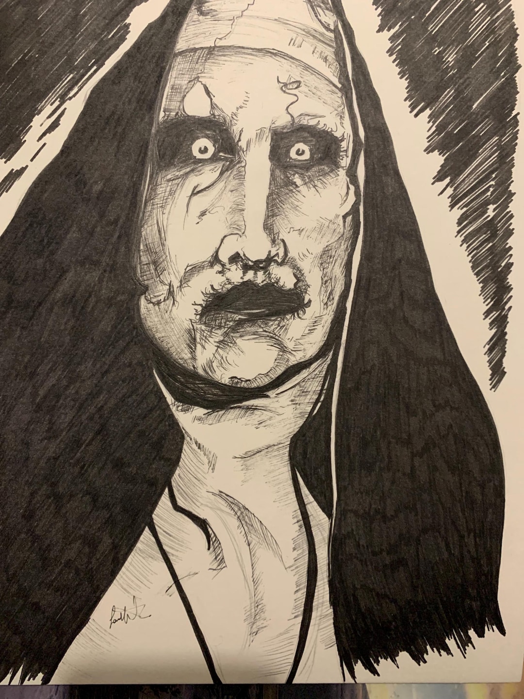 Valak Nun Conjuring Original Drawing - Etsy