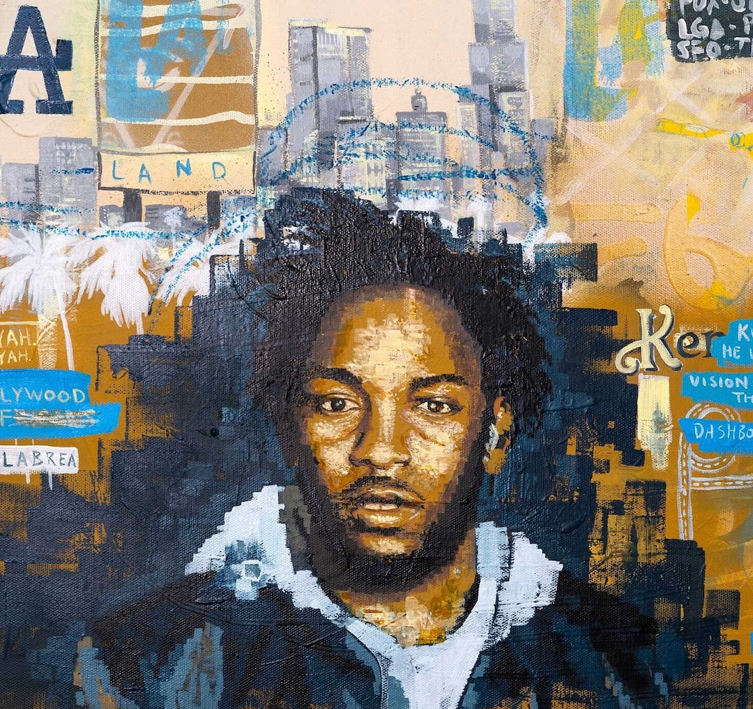 Kendrick Lamar Painting // Mixed Media Original Artwork // Los Angeles ...