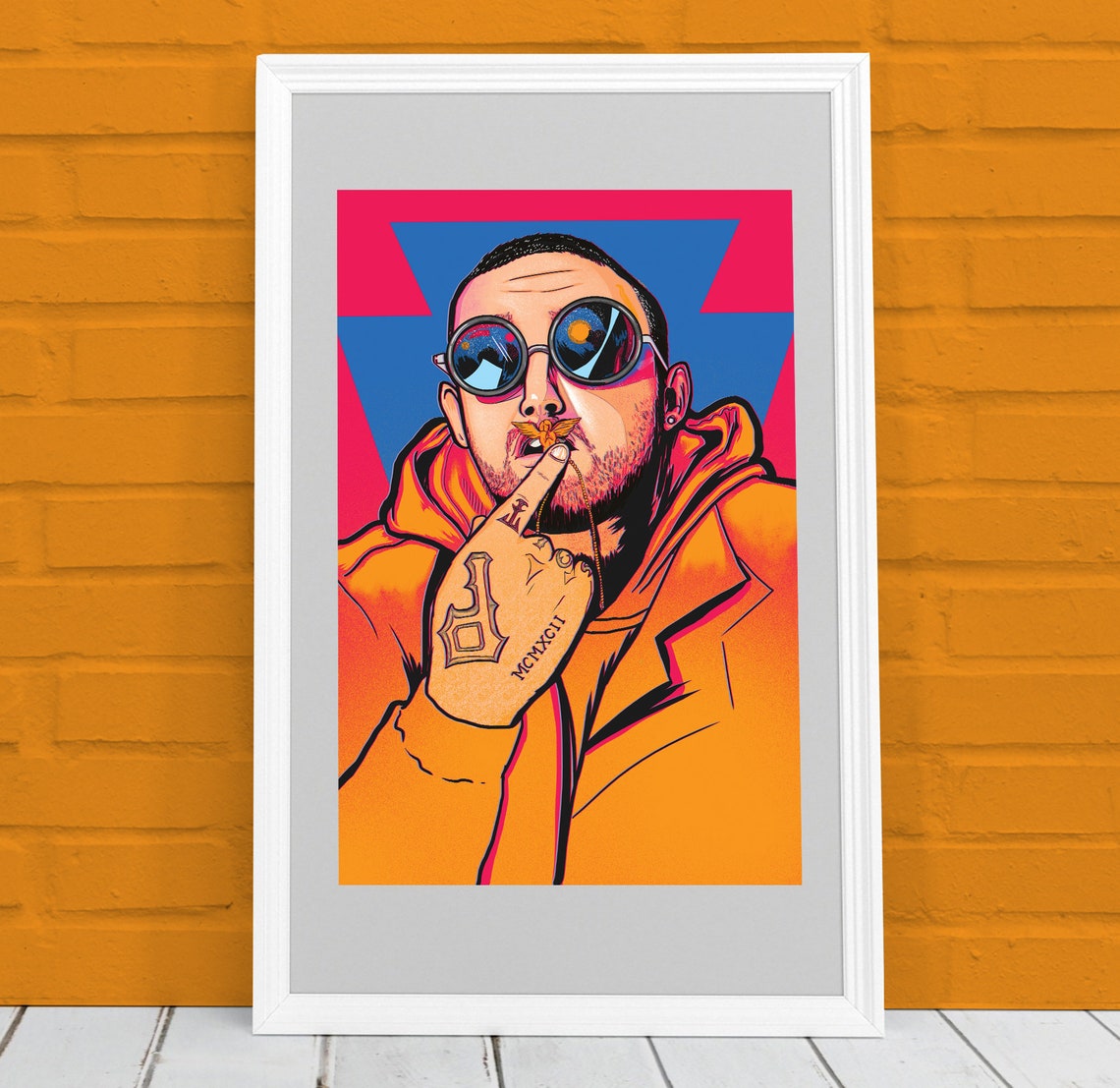 Mac Miller Illustrated Poster // Rap Icon // Neon Art Print // Hip-hop ...
