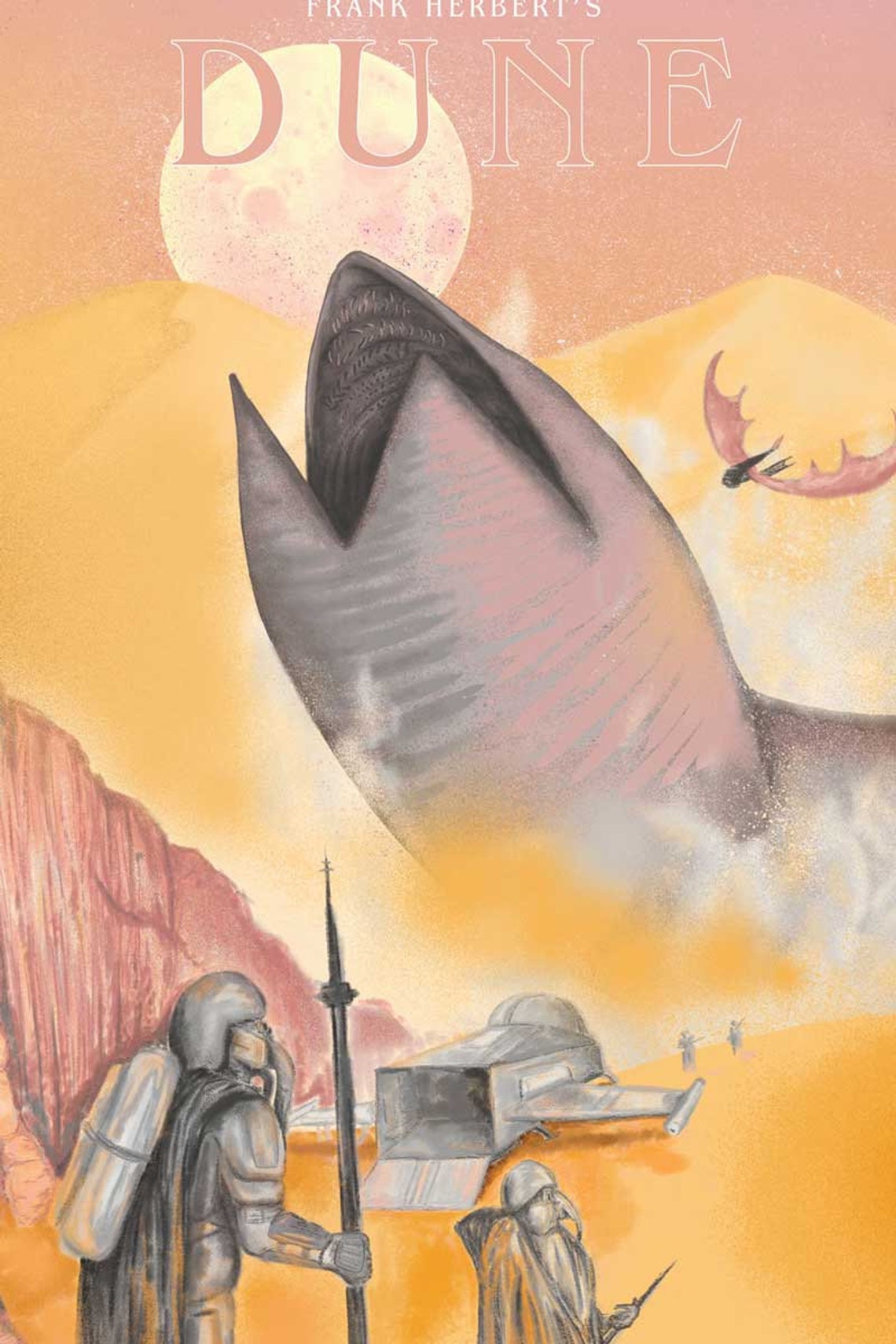 Dune Poster // Original Artwork // Sandworm Art Print // Frank Herbert ...