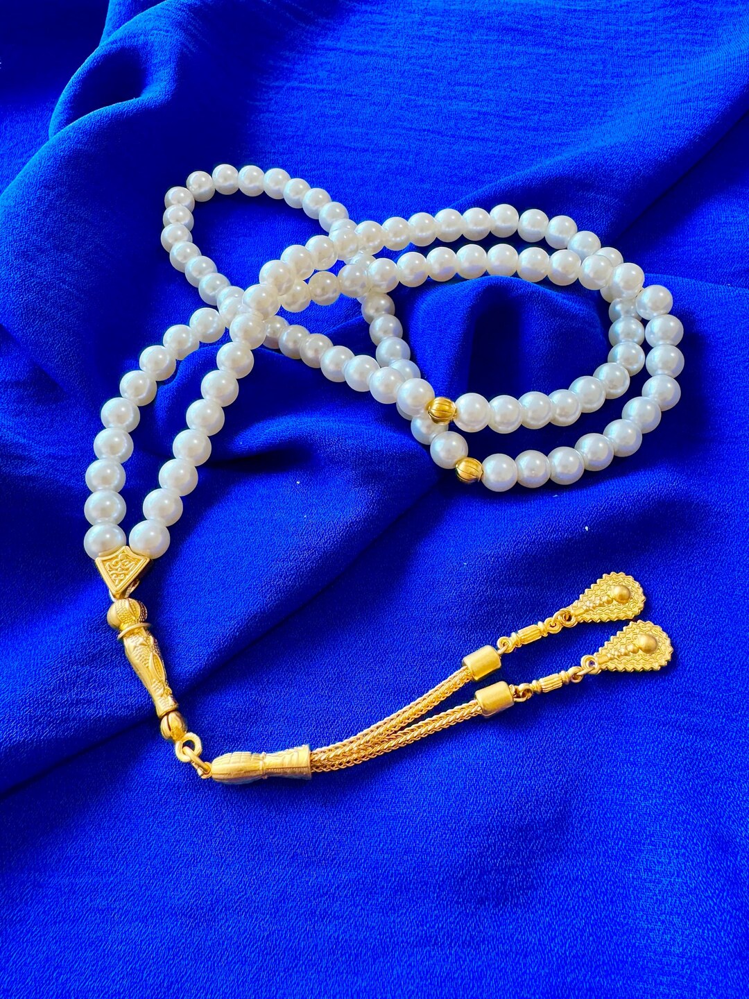 Pearl Islamic Prayer Beads: 99 Bead Tasbih Misbaha - Etsy